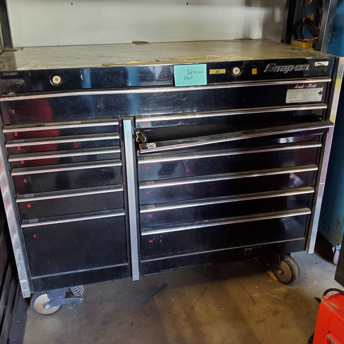 SNAP ON Tool Box Triple Bank w/14Lock n Roll Drawers (1) Local Pickup ...